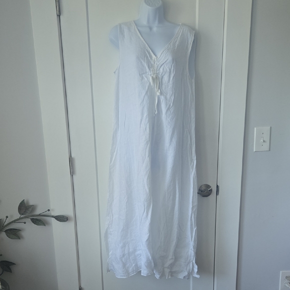 Francesca Bettini | Dresses | Italian Made White Linen Dress By ...